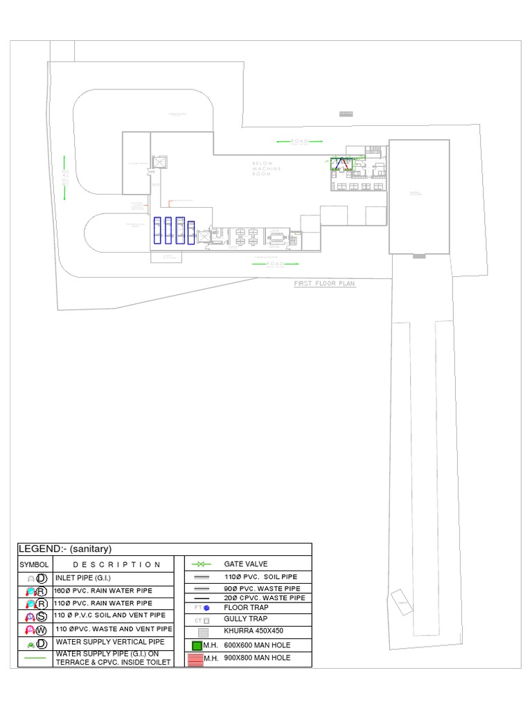 94 - Plumbing and RWH-First Floor | PDF | Hydraulics | Plumbing