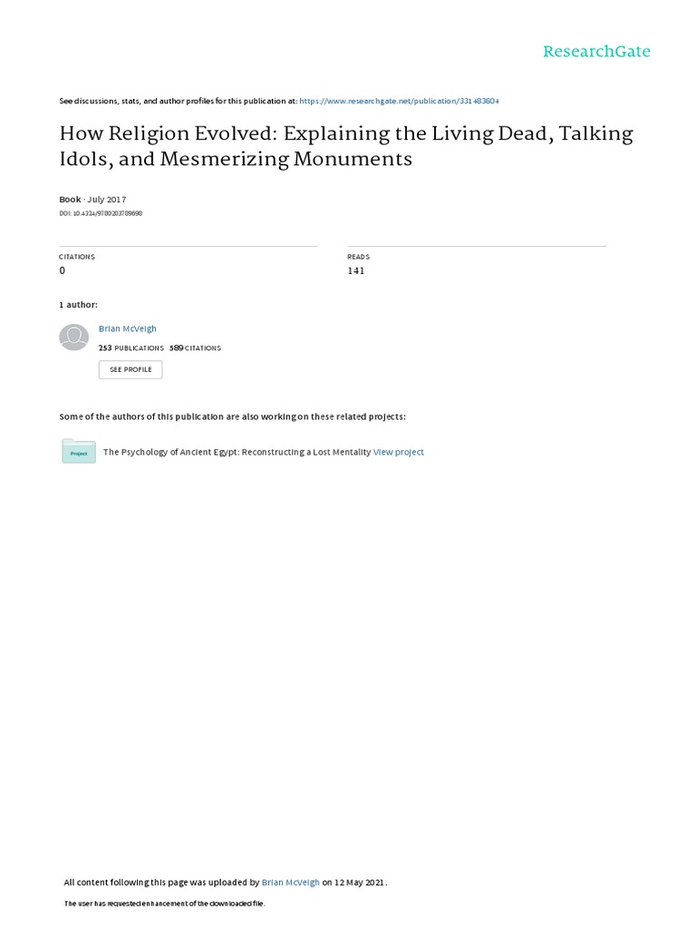 How Religion Evolved Explaining The Living Dead Ta | PDF | Mind | Science