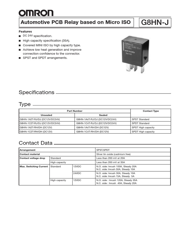 g8h Manual 4b11t | PDF | Switch | Relay