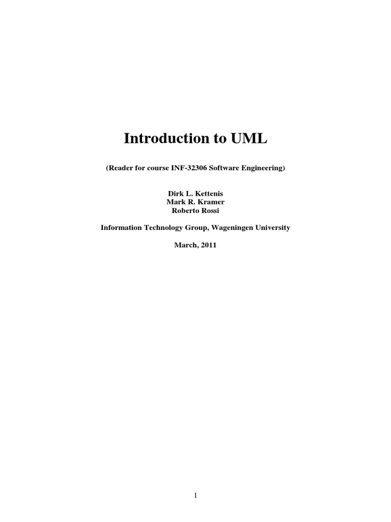 Introduction To Uml Pdf Use Case Class Computer Programming