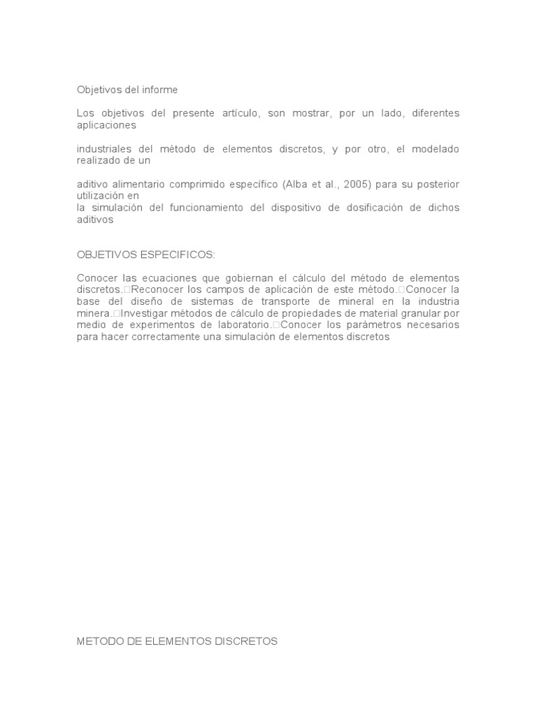 Metodo de Elementos Discretos - 2do Grupo 5to V | PDF | Química ...