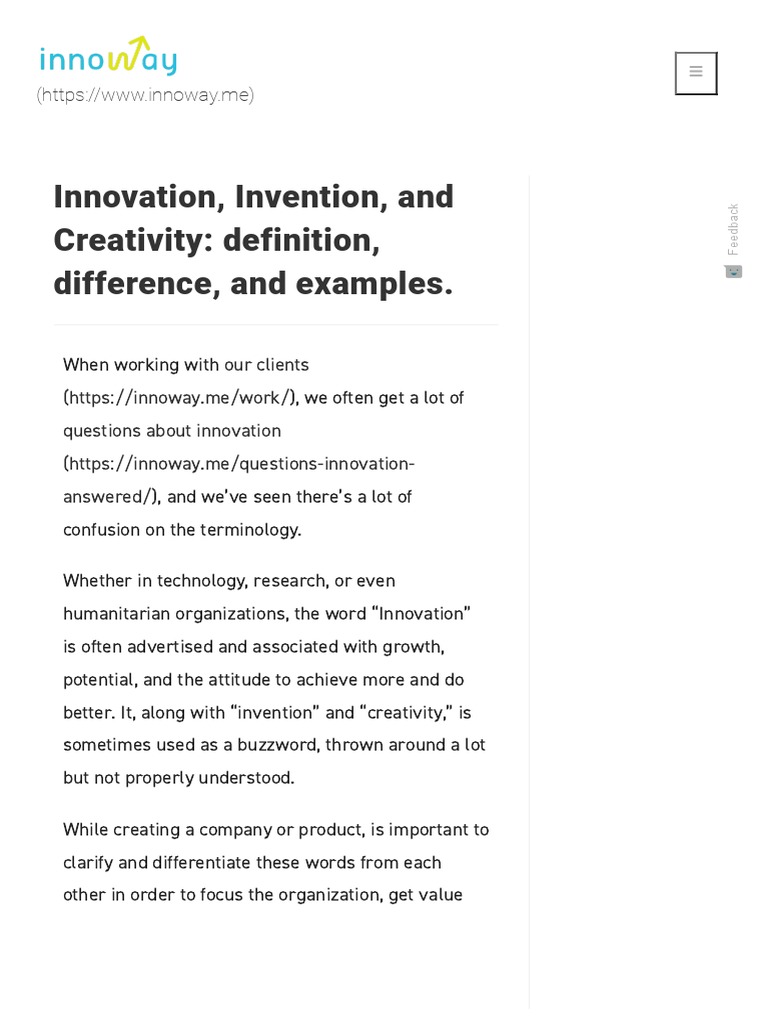 Innovation, Invention, and Creativity - Definition, Difference, and ...