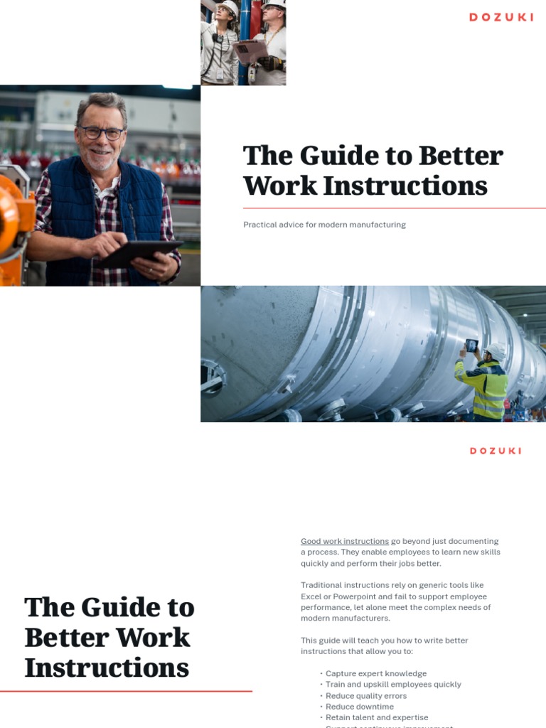 16 Quick Tips For Better Work Instructions Dozuki | PDF | Employment ...