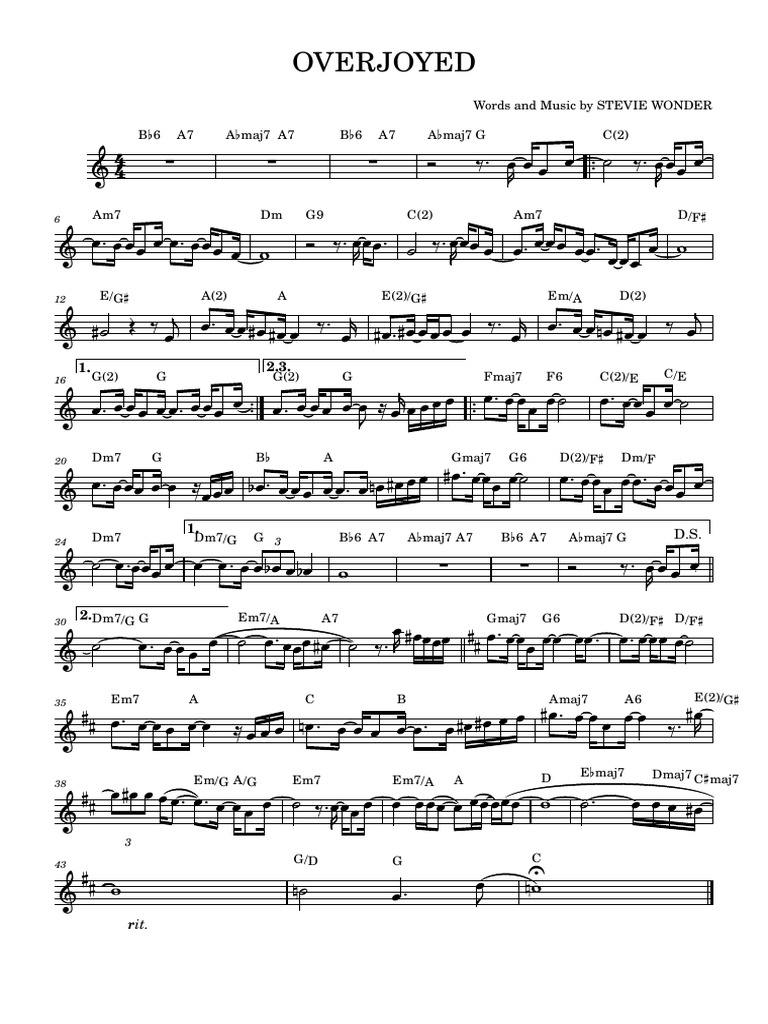 Overjoyed - Sax Alto | PDF