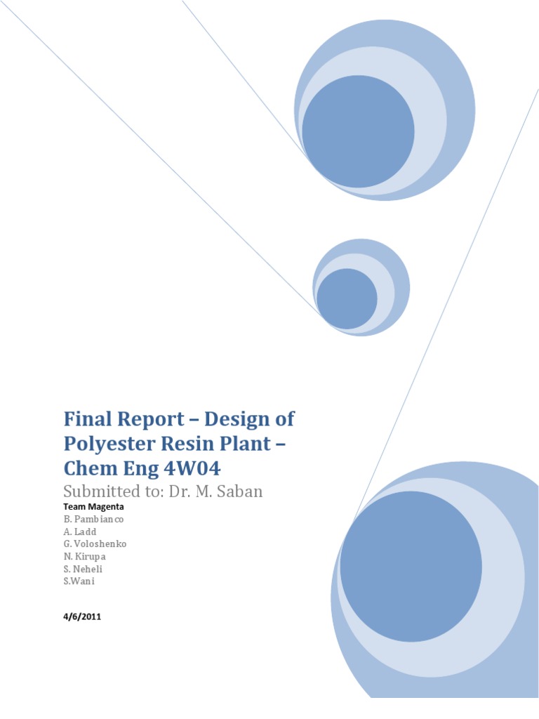Polyester Resin Manufacture | PDF | Ester | Chemical Reactor