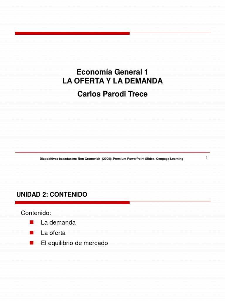 Eco 1 Clase2 | PDF | Oferta y demanda | Oferta (economía)