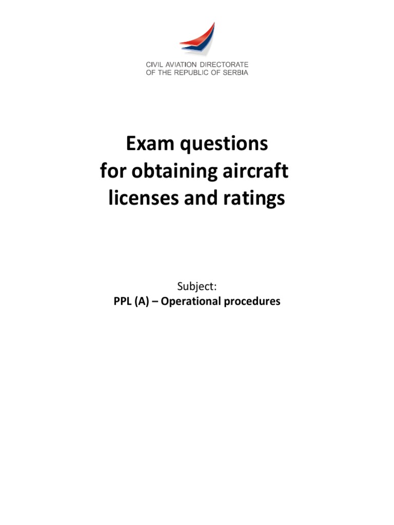 Exam Questions For Obtaining Aircraft Licenses and Ratings: PPL (A ...
