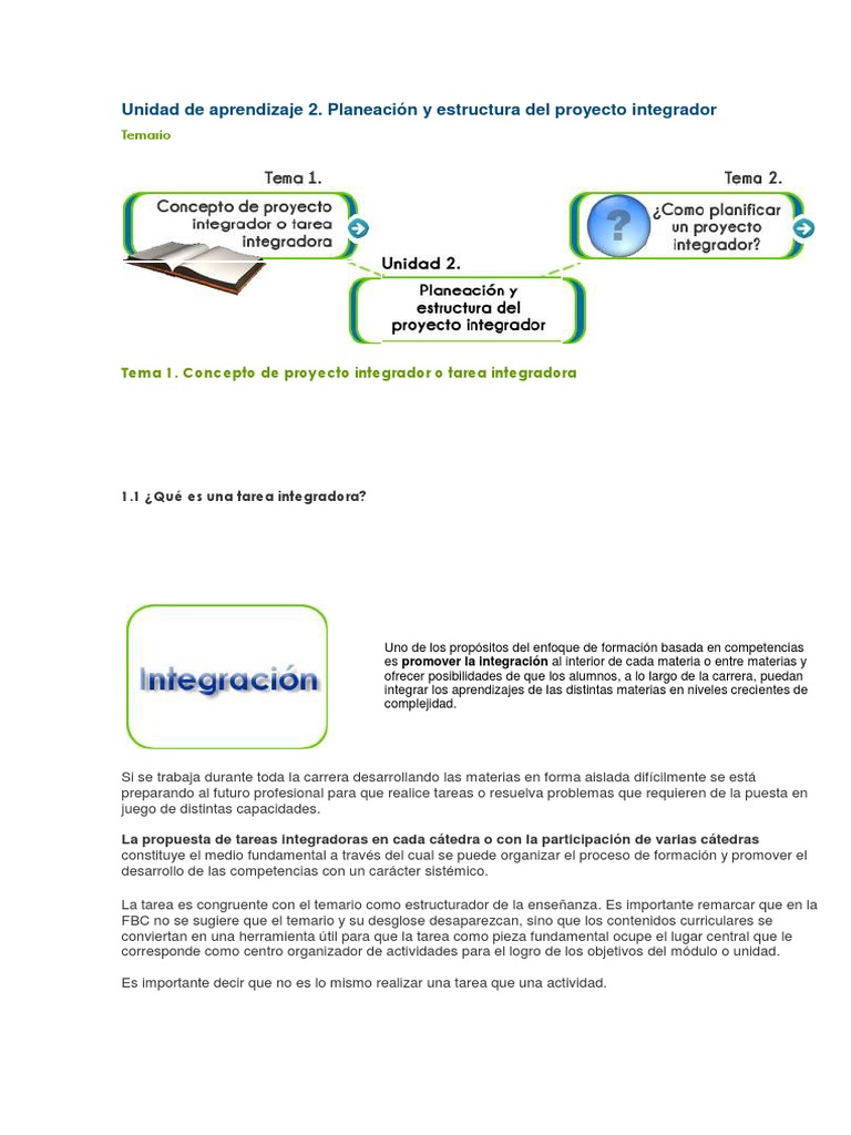 Planeación y Estructura Del Proyecto Integrador | PDF | Aprendizaje | Evaluación