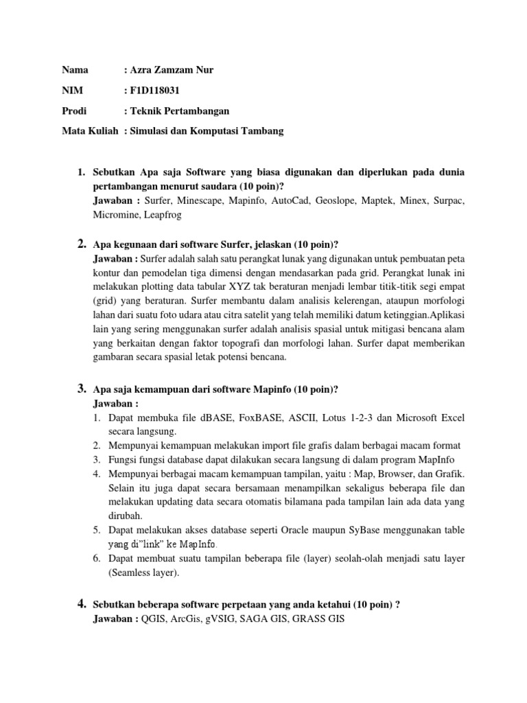 Uts Simulasi Dan Komputasi Tambang | PDF