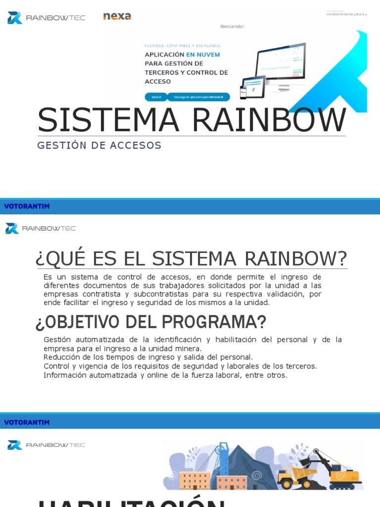Sistema Rainbow: Gestión de Accesos Mineros | PDF