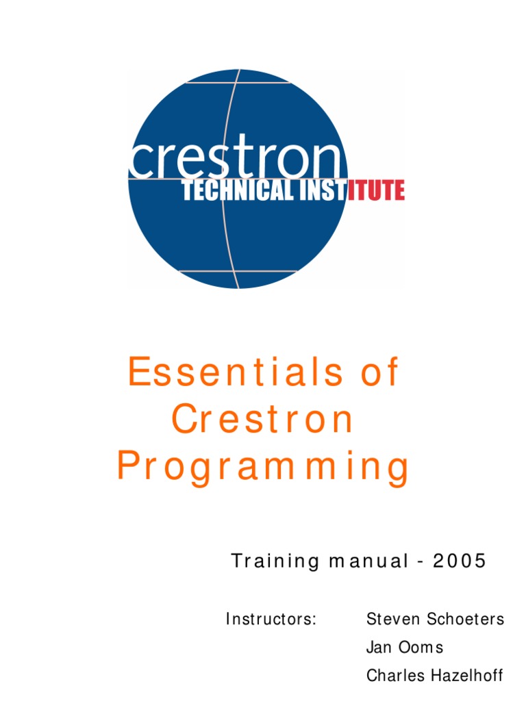 Essentials of Crestron Programming: Training Manual - 2005 | PDF ...