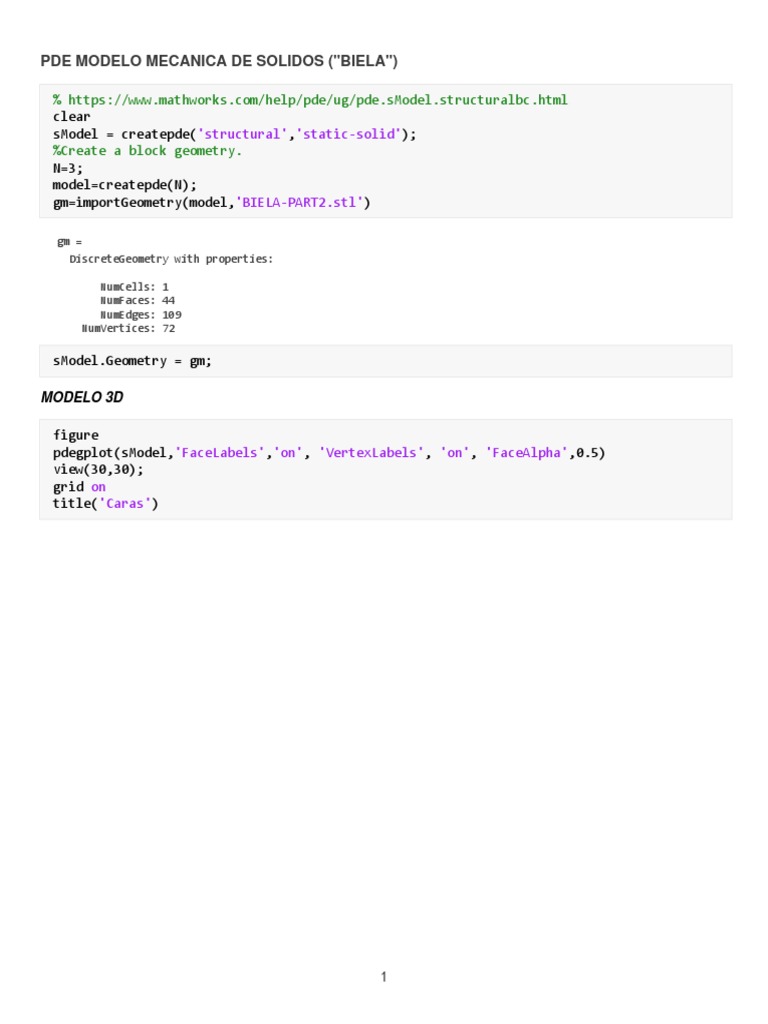 Pde Modelo Mecanica de Solidos ("Biela") : 'Structural' 'Static-Solid ...