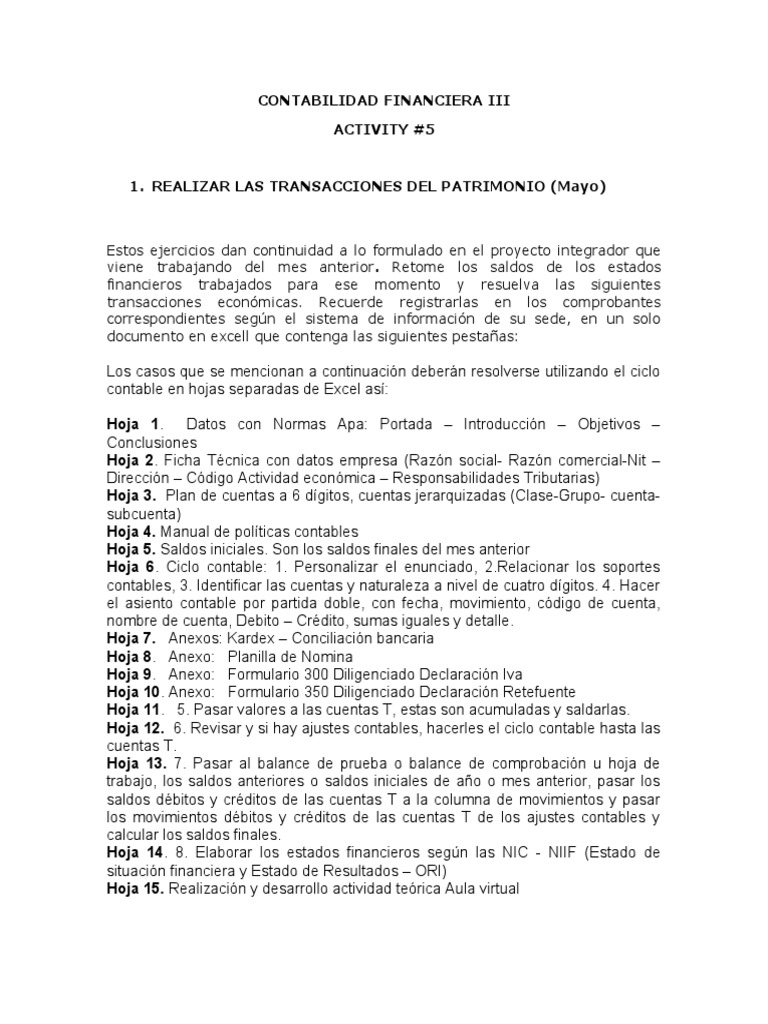 Act 5.unid 3 Patrimonio Voc Abo Sto Equ | PDF | Contabilidad | Dinero