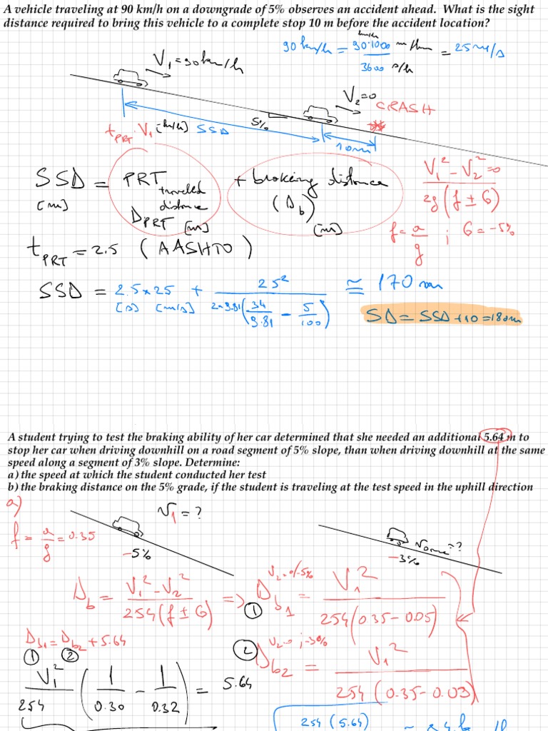 Problems (Ch. 2) Civi 372 | PDF | Traffic | Road Transport