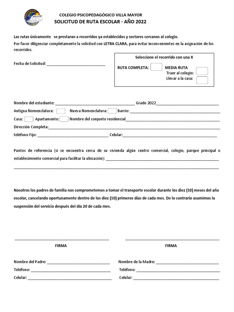 Formato Solicitud de Ruta | PDF