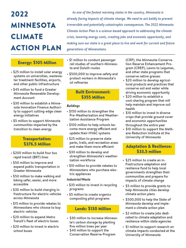 2022 Minnesota Climate Action Plan | PDF | Climate Change Mitigation ...