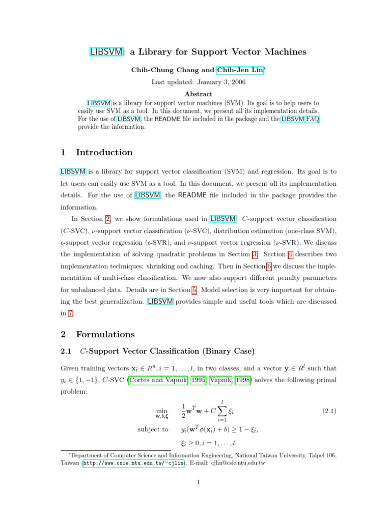 Libsvm A Library For Support Vector Machines Download Free Pdf Normal Distribution