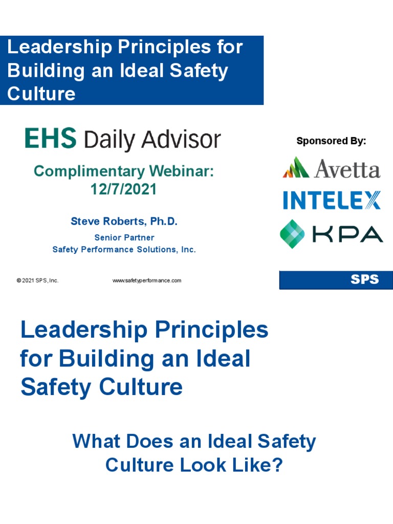Leadership Principles For Building An Ideal Safety Culture ...