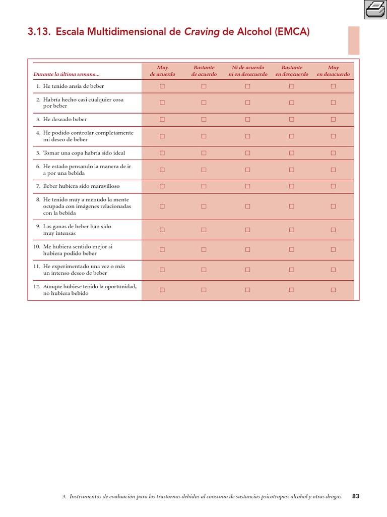 3.13. Escala Multidimensional de Craving de Alcohol (EMCA) | PDF