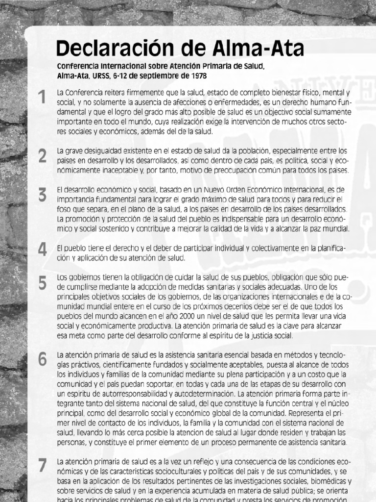 Declaración de Alma Ata | PDF