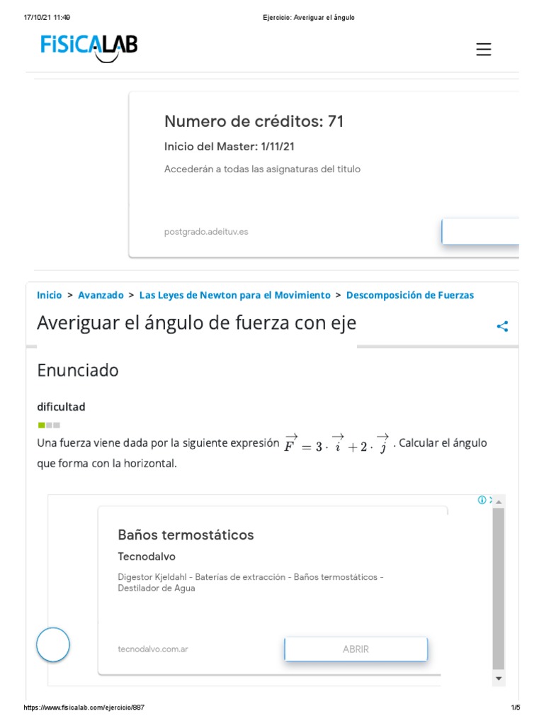 Ejercicio de Composicion de La Fuerza | PDF