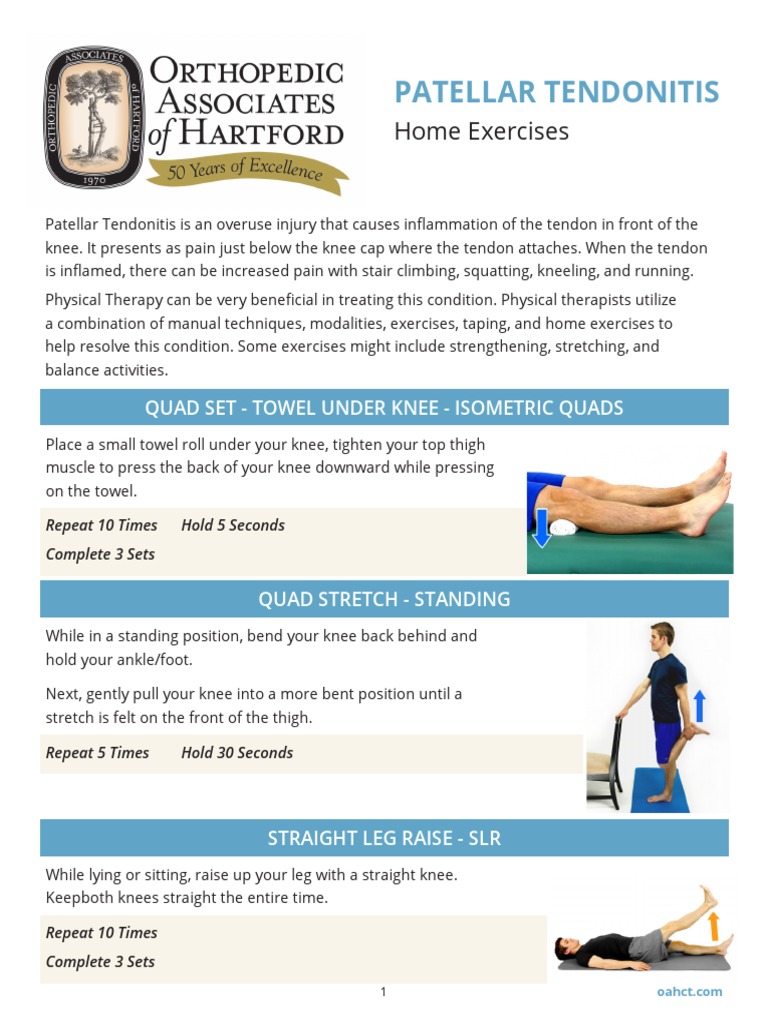 Patellar Tendonitis: Home Exercises | PDF | Knee | Foot