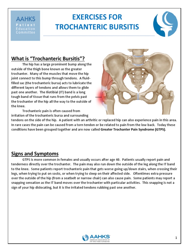 Trochanteric Bursitis Exercises Dec 5 | PDF | Anatomical Terms Of Motion | Knee