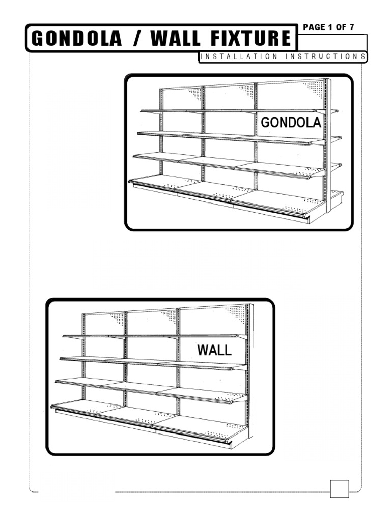 Gondola Shelving Installation Guide | PDF | Equipment | Manufactured Goods