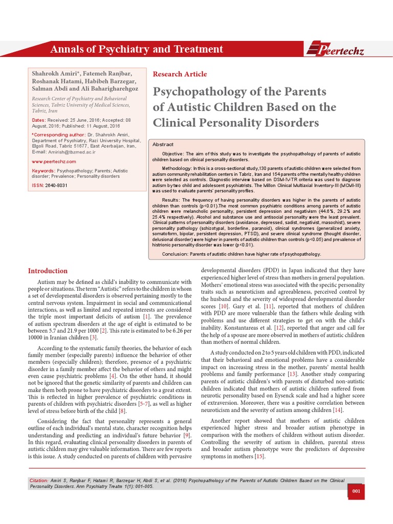 Apt 1 101 | PDF | Mental Disorder | Autism