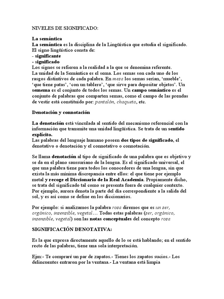 Ejerc Connota y Dennot | PDF | Palabra | Lingüística