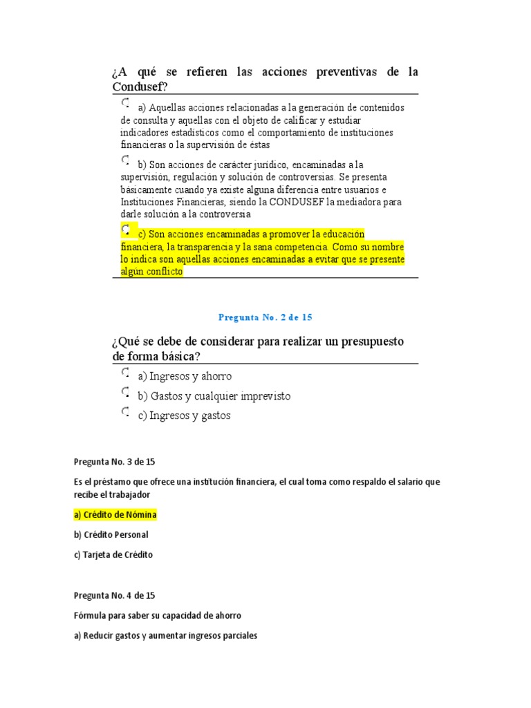 Evaluacion Final Modulo 2 Examen Conducef | Descargar gratis PDF | Dinero | Tarjeta de crédito