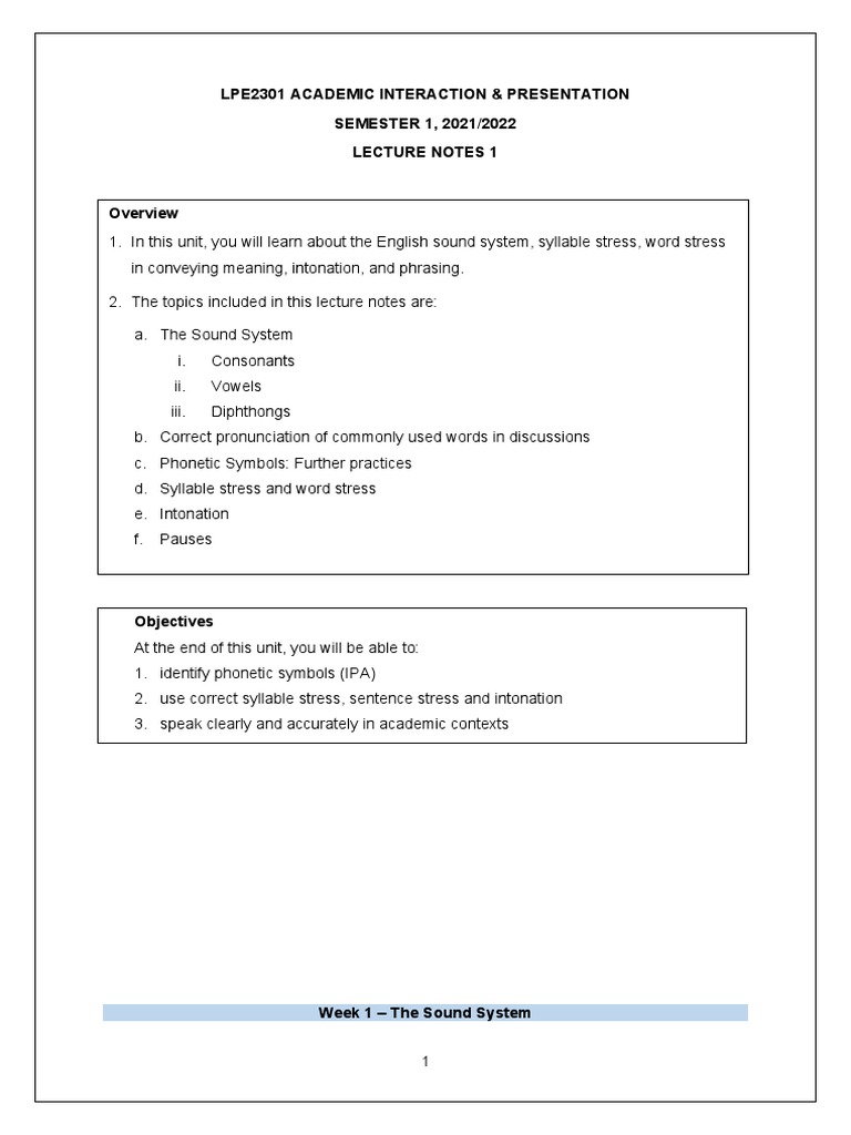 Mastering the English Sound System: An Analysis of Consonant and Vowel ...