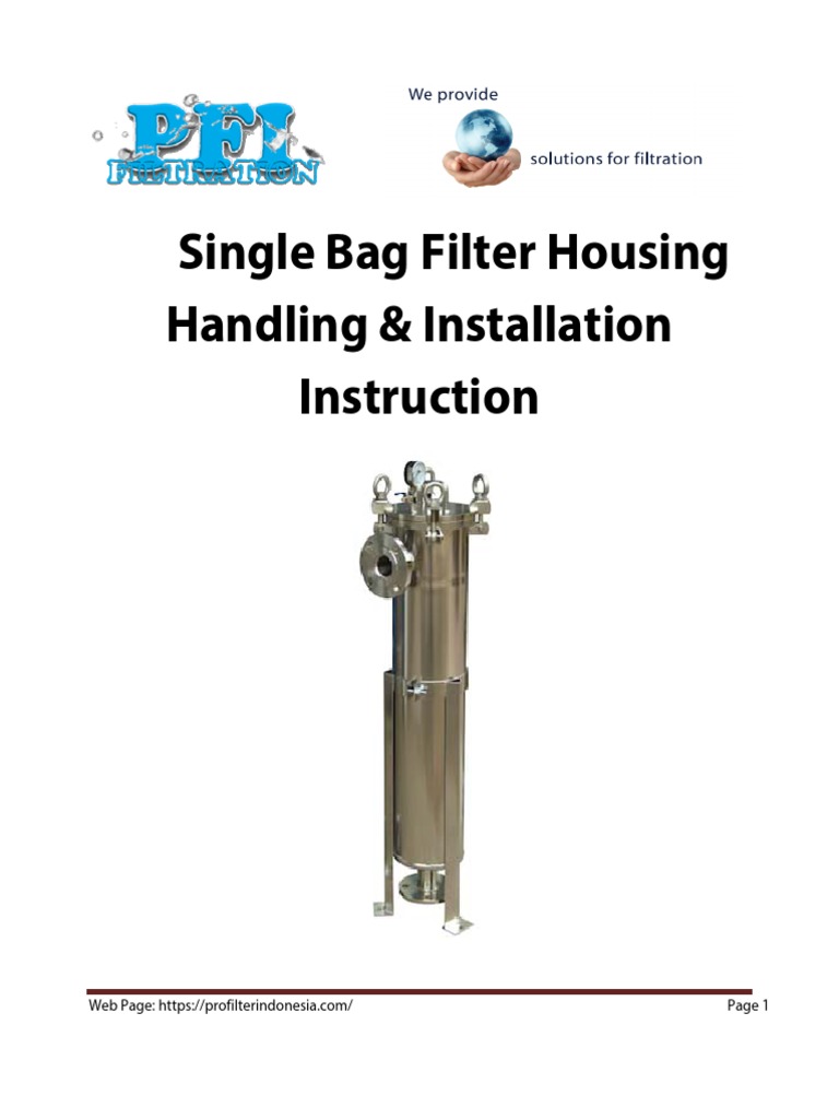 PFI-DHDF - Single Bag Filter Housing Manual Book | PDF | Valve | Filtration