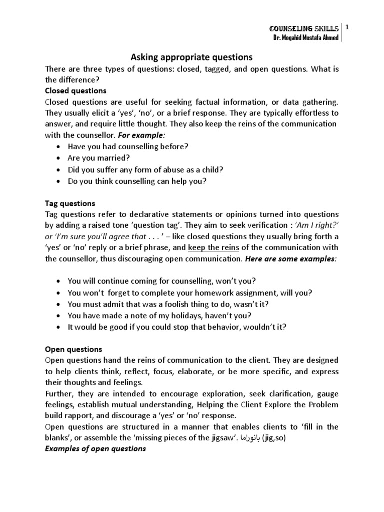 Asking Appropriate Questions | Download Free PDF | Decision Making ...