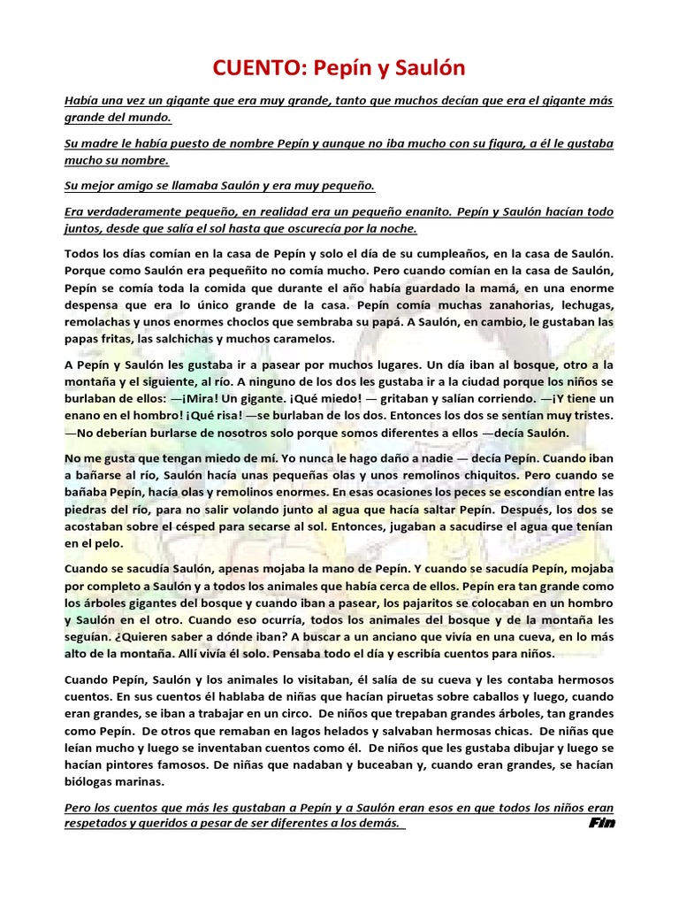 Pepín y Saulón: Amistad y Aventura | PDF