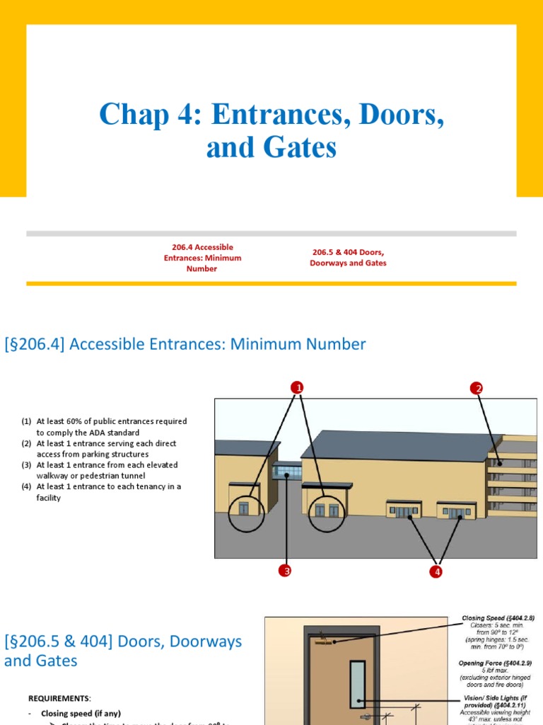 ADA Doorway Compliance Guide | PDF | Door | Architectural Elements