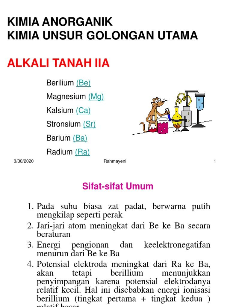 Sifat dan Reaksi Alkali Tanah | PDF | Sains & Matematika