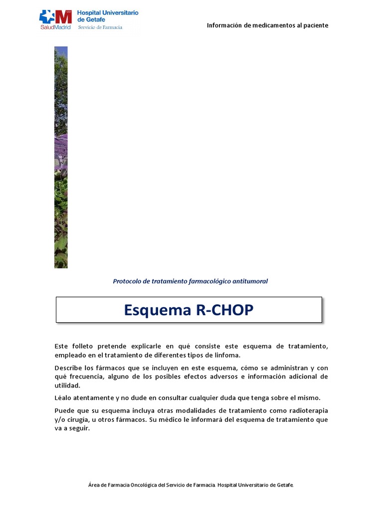 Medicamentos y tratamiento R-CHOP en linfoma | PDF | Quimioterapia | Cáncer