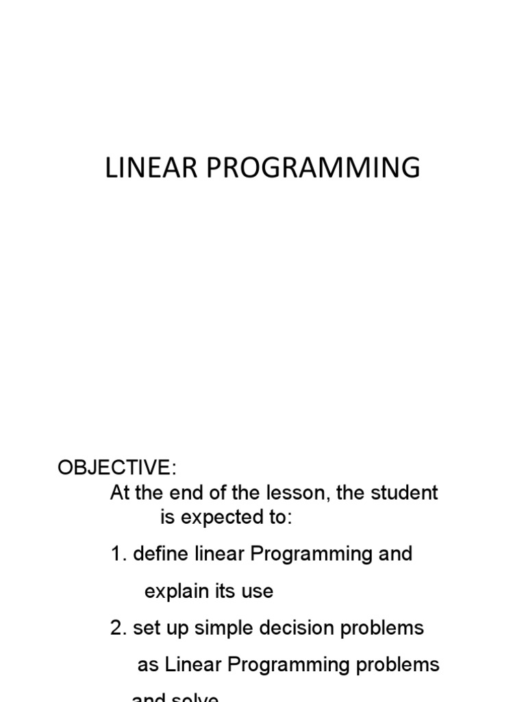 Linear Programming | PDF | Linear Programming | Mathematical Optimization