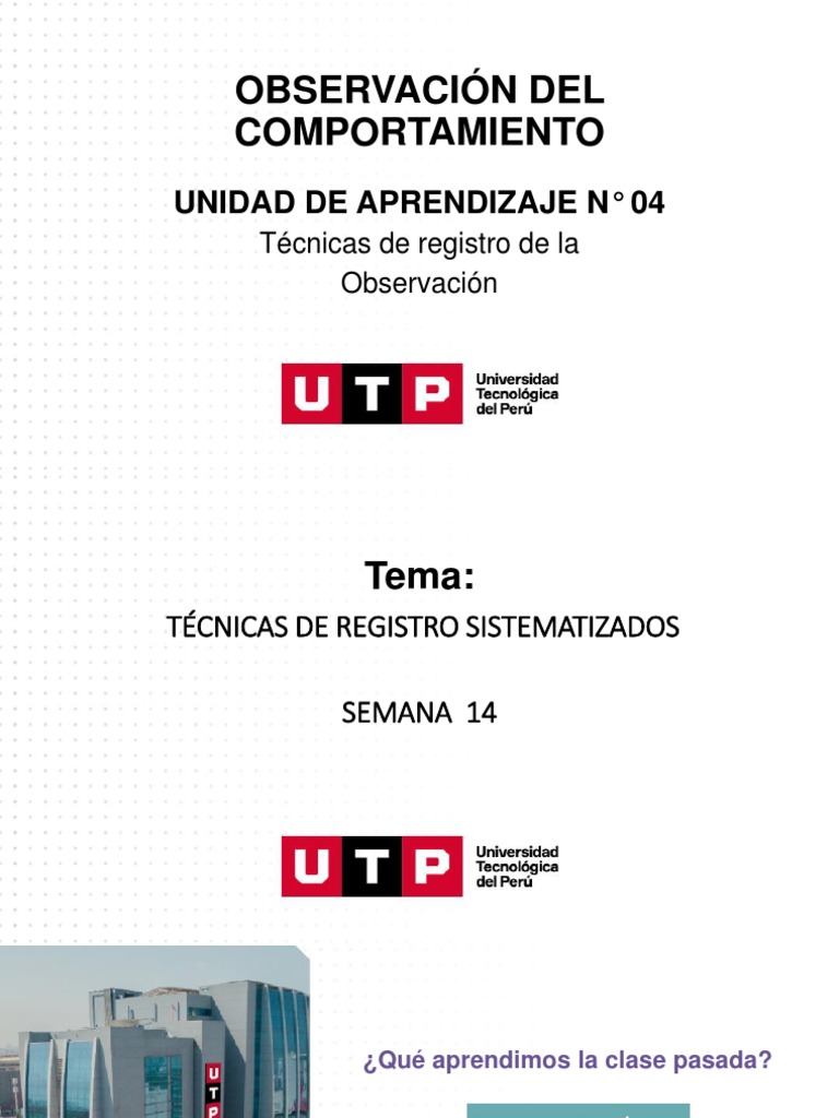 100000PS23 - Material - S14.s1 (Técnicas de Registro Sistemático) | PDF | Comportamiento ...