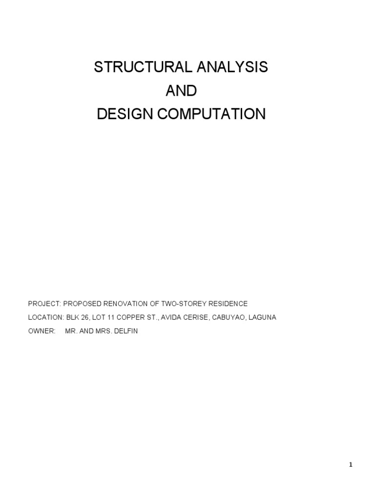 Proposed Renovation Structural Analysis | PDF | Building Engineering ...