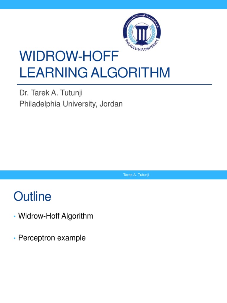 Widrow Hoff Learning Rule Pdf Computational Science Learning
