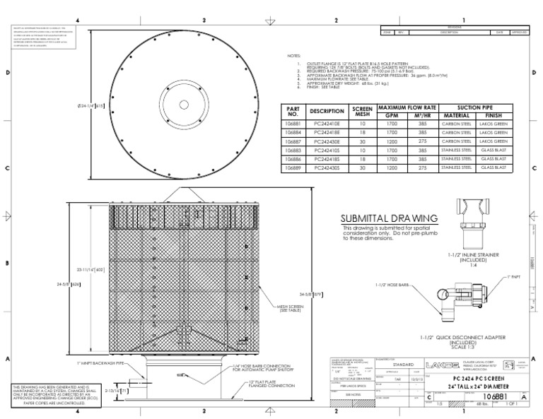 Intake Screen For River Pump Size 24in-X-24in | PDF | Mechanical ...