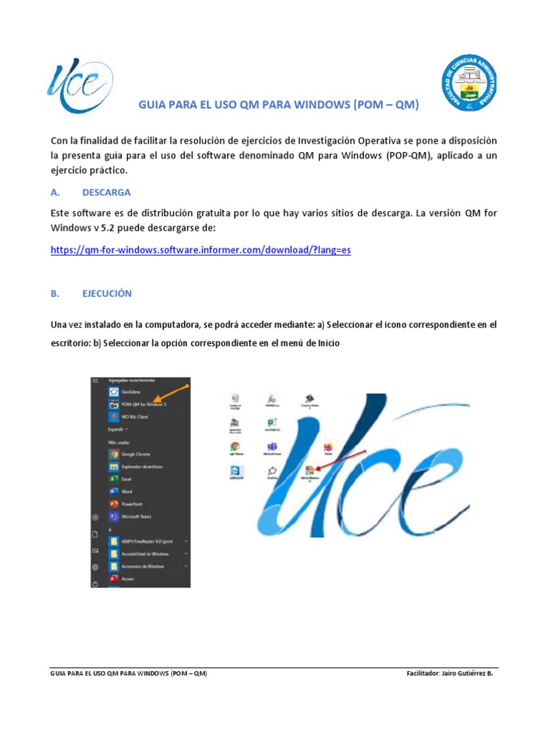Guia para El Uso Software QM para Windows | PDF