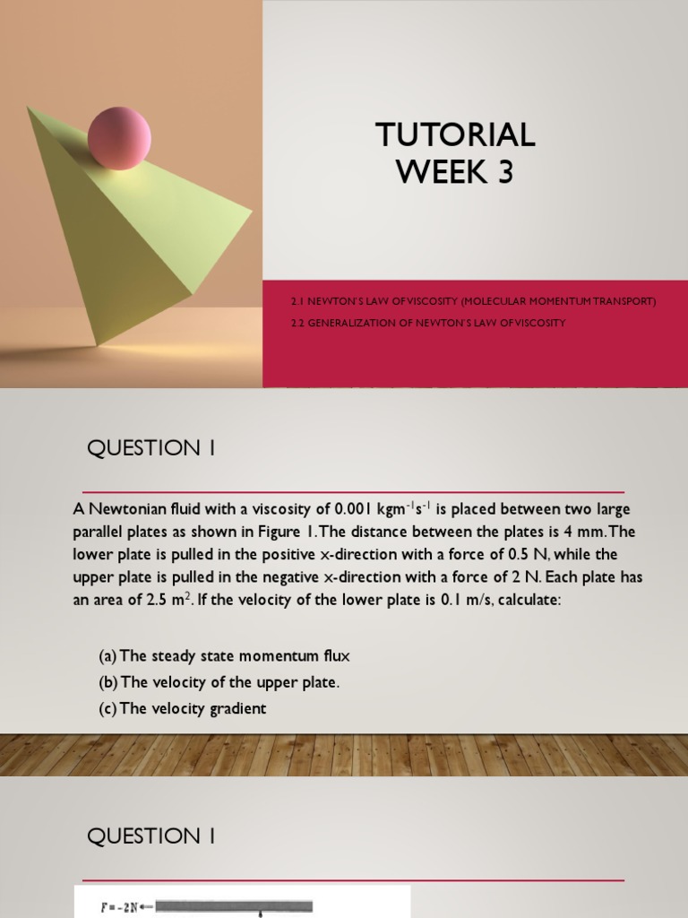 Tutorial Week 3 - Viscosity - With Solution | PDF