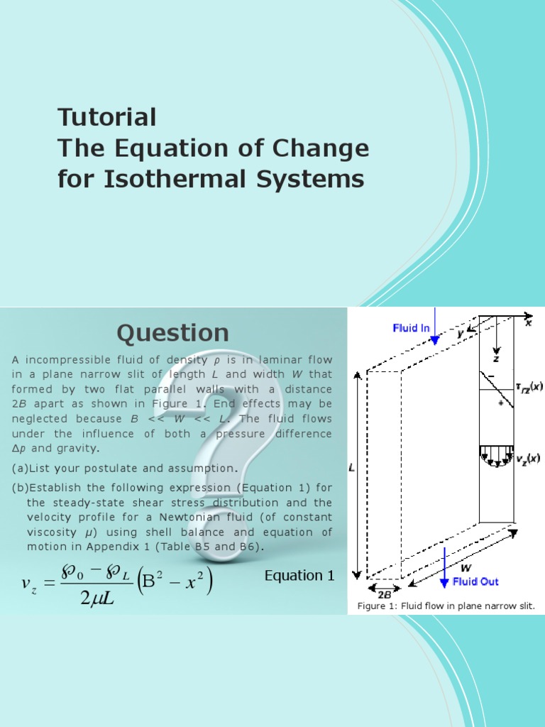 Tutorial - Shell Momentum Balance & The Equation of Change | PDF ...