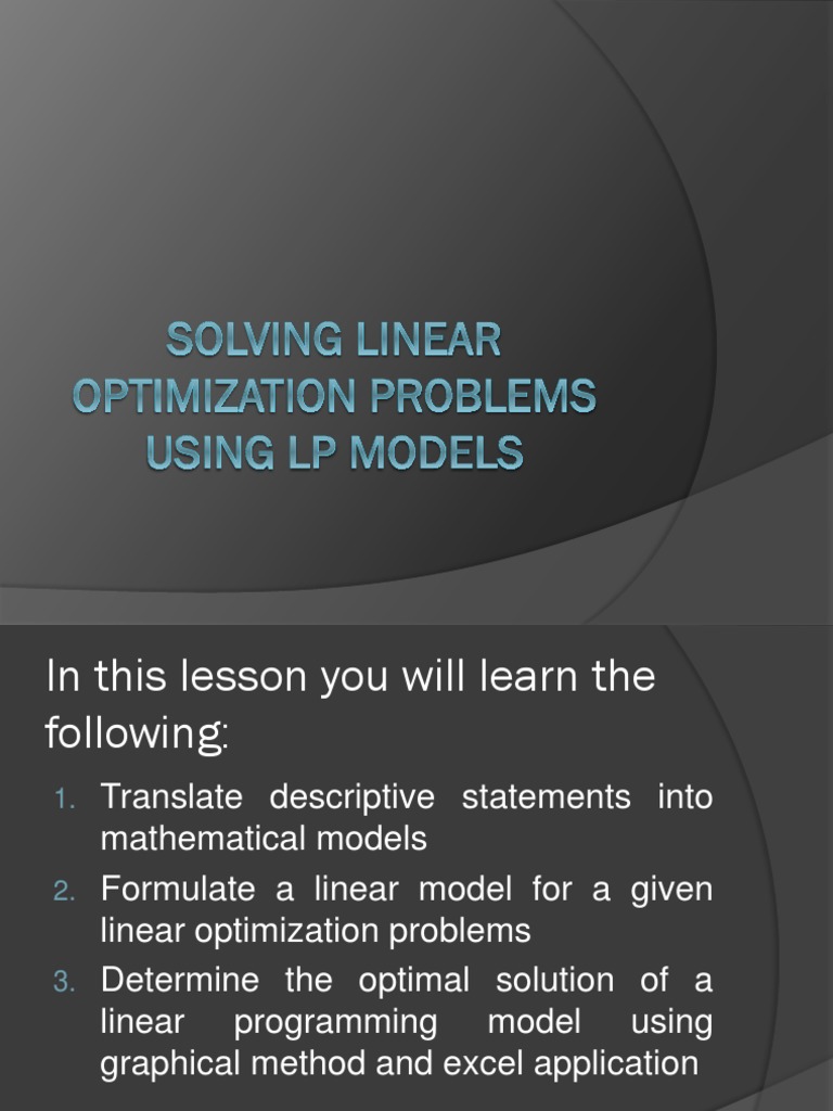 Application of Linear Inequalities Linear Programming | PDF | Linear Programming | Mathematical ...