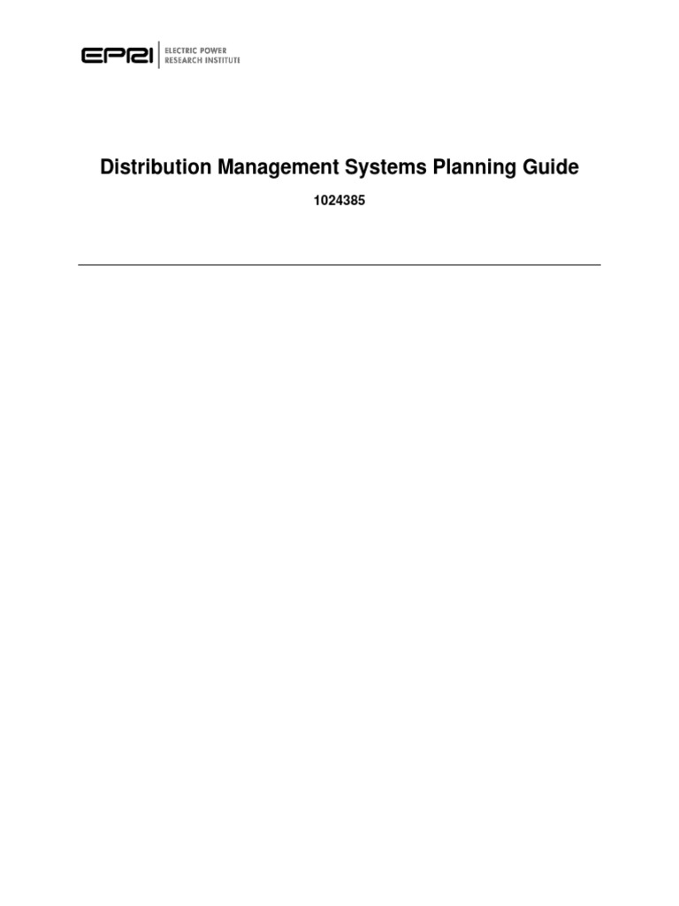 Distribution Management Systems Planning Guide | PDF | Electrical ...
