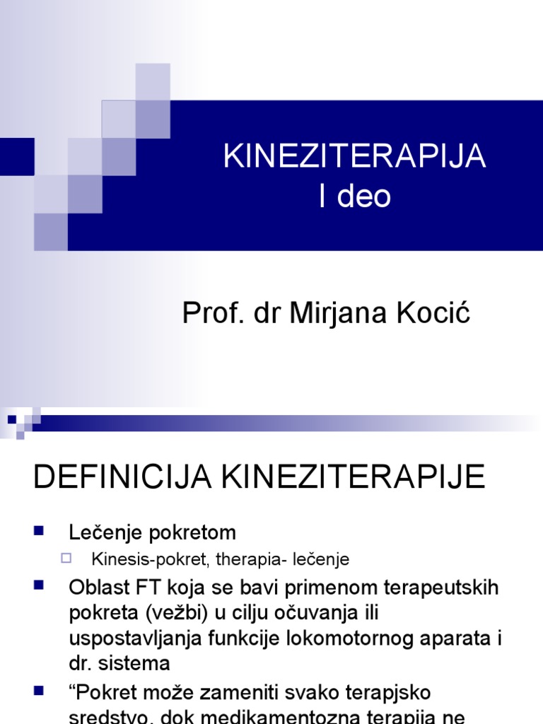 KINEZITERAPIJA I Deo | PDF