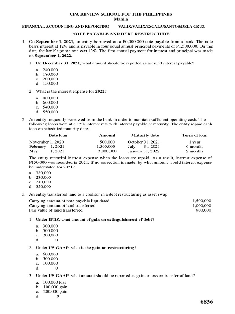 Note Payable & Debt Restructure Guide | PDF | Bonds (Finance) | Loans
